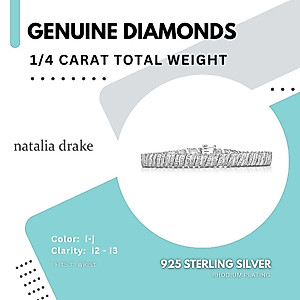 NATALIA DRAKE 1/4 Cttw Diamond S link Tennis Bracelet for Women in Rhodium Plated 925 Sterling Silver Color I-J/Clarity I2-I3