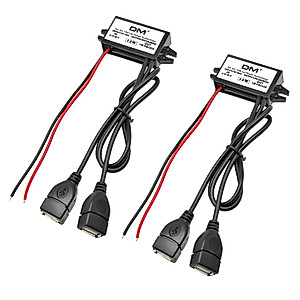2-Pack 12V to 5V USB, Aideepen DC 12V 20V to 5V USB Adapter DC 12v to USB DC Buck Converter Module DC to DC Car Power Converter(Dual USB)