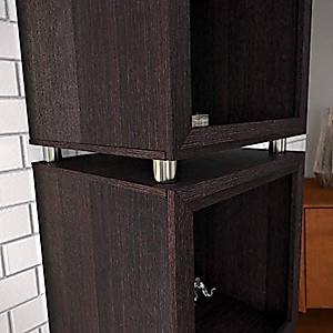 SEI Furniture Portgren 4-Tier Bookshelf, Dark Espresso/Chrome