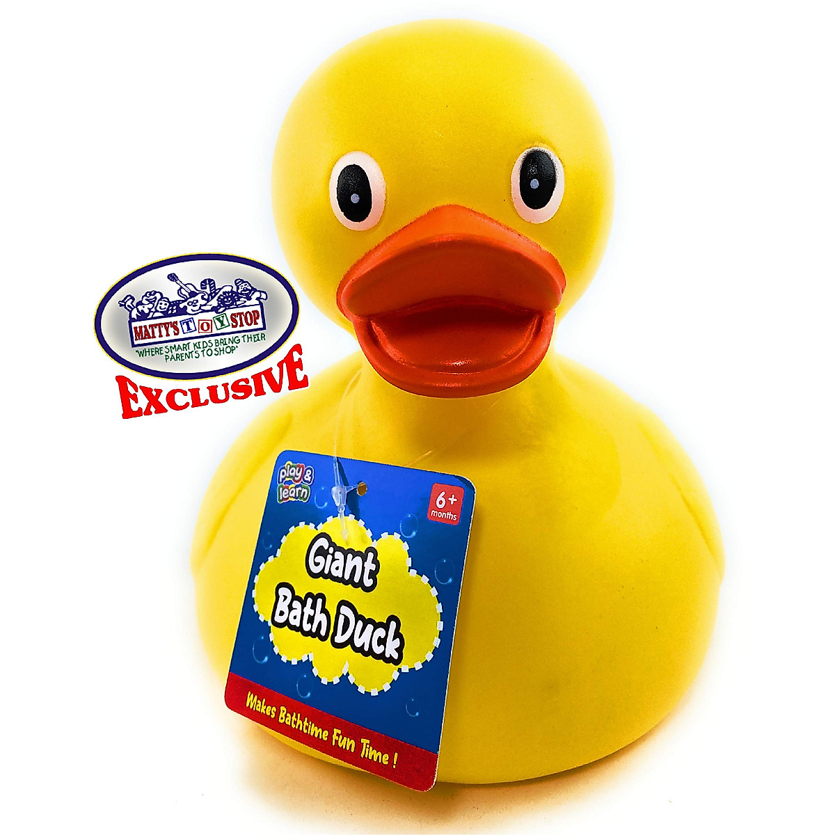 Mɑtty's Toy Stop Large Rubber Duck (9" x 6.5" x 7.5") Perfect for Bathtime, Pools, Etc.