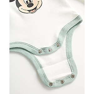 Disney Baby Boys' 3 or 4 Piece Layette Set - Bodysuit, Pants, Hat, Booties - Mickey Mouse, Toy Story, Pooh (0-9M), Size 6-9 Months, Mickey Jade