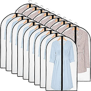 18 Pack Garment Bags for Hanging Clothes Travel Bulk Clear Suit Bag with Zipper Lightweight Garment Covers for Men Women (24 x 40 Inch)