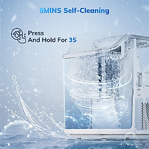 57LB/D AEOCKY Nugget Ice Maker with 4.8LB Ice Bin & 136OZ Tank, Large Sonic Ice Machine Countertop with Water Hose, Compatible with Smart Plug, Self Cleaning, for Big Family, Party, Camping, RV