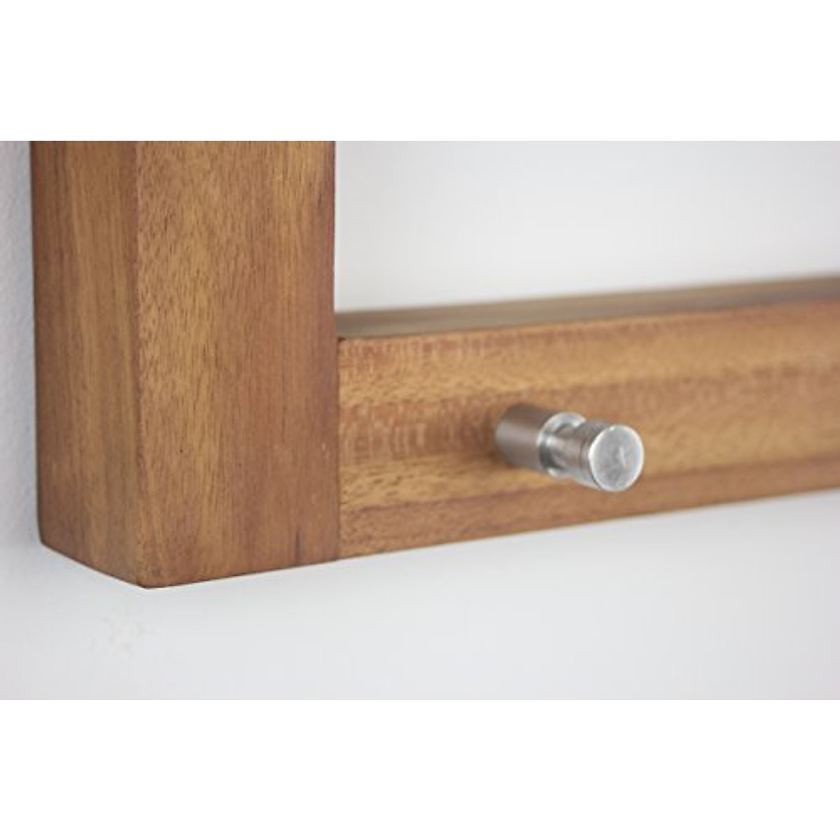 AquaTeak The Original 24" Moa Teak Wall Shelf with Hooks