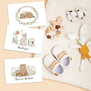 Gooji 4x6 Woodland Thank You Cards with Envelopes (Bulk 20-Pack) Matching Peel-and-Seal Envelopes Assorted Bulk, Watercolor Birthday Party, Baby Shower, Weddings, Greeting, Blank Notes Stationary