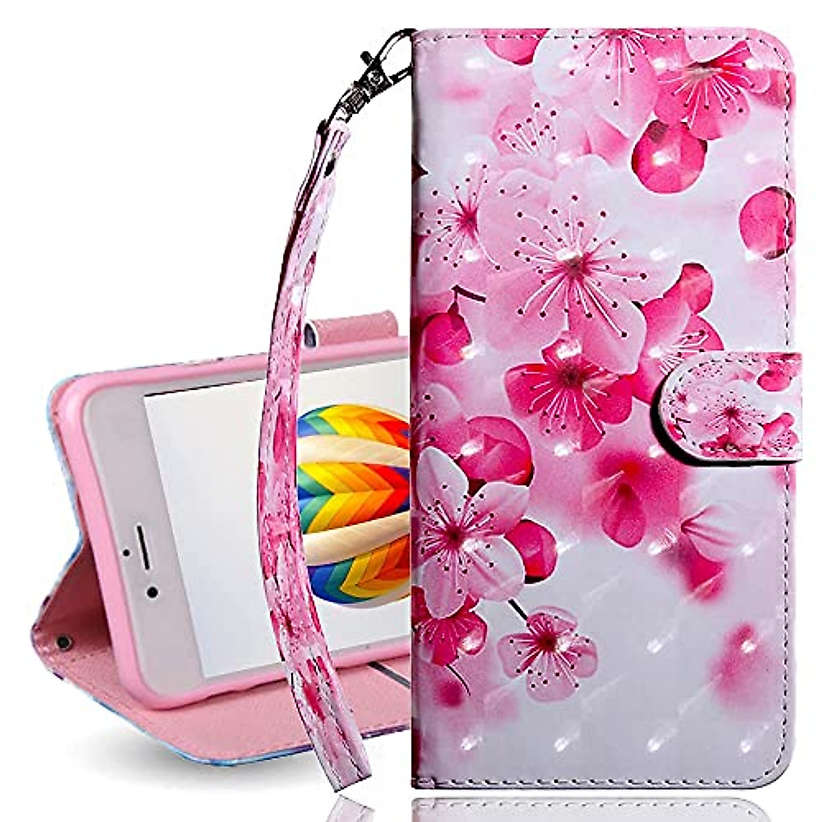EMAXELER Xiaomi Redmi Note 9 Pro Case 3D Full Stylish Premium PU Leather Wallet Flip Shockproof Bookstyle Magnetic Cover with Cards Slots Holder Stand for Redmi Note 9 Pro Max Cherry Blossoms BX.