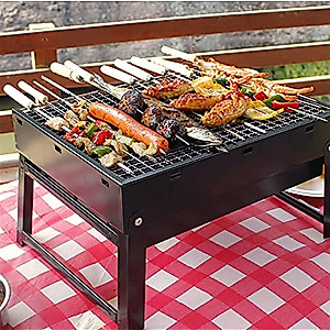 GEEKLLS Charcoal grills Barbecue Grill Outdoor Foldable Charcoal Portable Mini Grill Wood BBQ Stove For Home Garden Camping Picnic Party Beach Bivouac