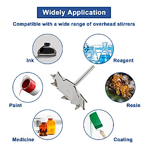 ONiLAB 18204526 316L Stainless Steel Spiral Stirrer, 50mm Stirrer Diameter, 8 mm Shaft Diameter, 250 mm Shaft Length