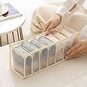RWET Underwear Drawer Organizer, 6/7/11 Cells Foldable Closet Clothes Dividers Nylon Dresser Compartments Organizers Storage Boxes for Underwear, Panties, Socks, Stockings, Scarves, Ties & Bras