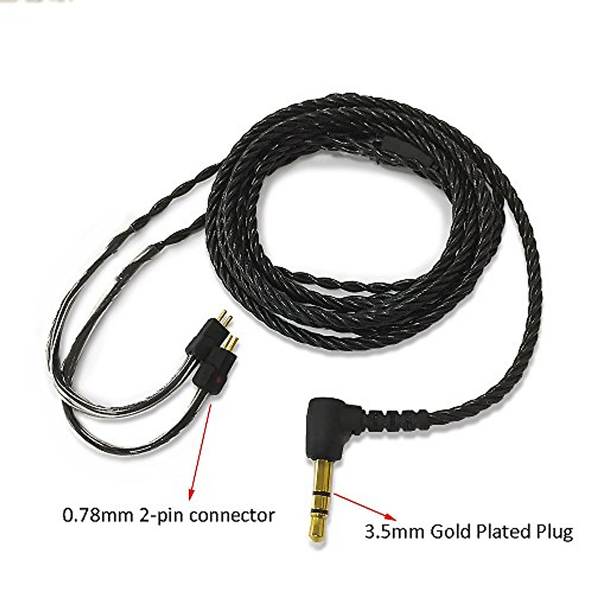 SOUNDLINK Upgraded Silver Plated Cable Earphone Extension Cable for HiFi Earbuds BL03 TRN V90 V80 AS10 ZS10 ZS6 ES4 ZST ZSR iems