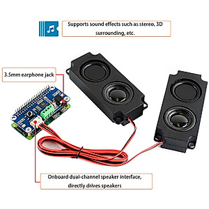 Audio HAT Module for Raspberry Pi 4B/3B+/3B/2B/B+/A+/Zero/Zero W/Pi Zero WH,WM8960 Hi-Fi Sound Card HAT Stereo CODEC, Play/Record