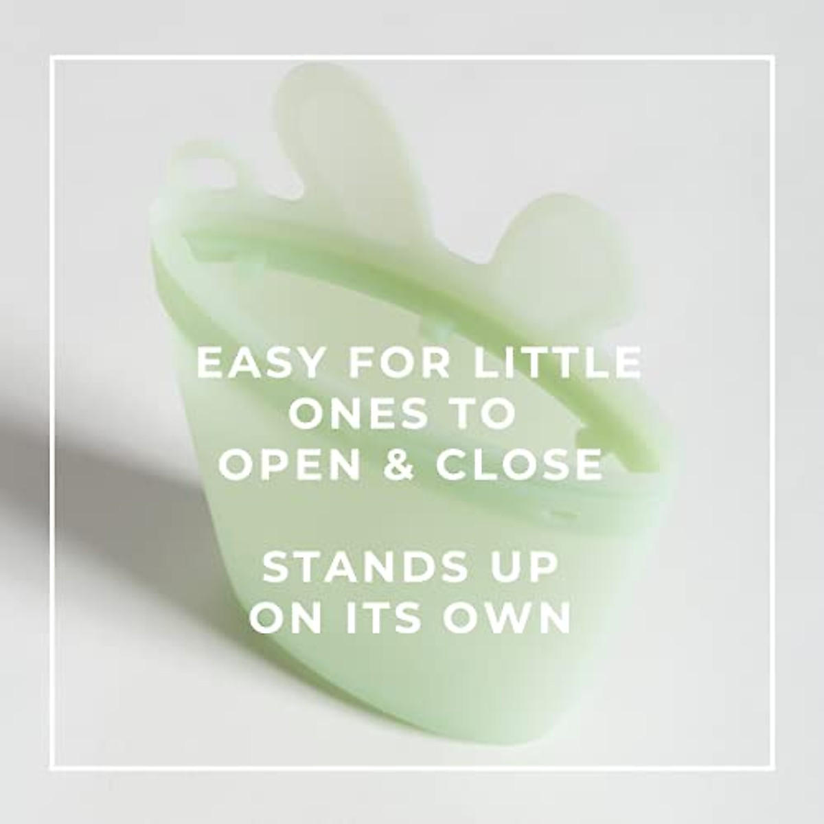 Reusable Snack Bag for Kids. Easy, Quick, Fun Snacks on the Go. Food Grade Silicone, Dishwasher-Safe, Eco-Friendly, Non-Toxic, Strong Seal. Great for Travel, School or Home.  (Semi-Transparent Green)