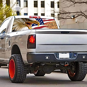 OEME Rear Window Decals for Trucks ,Truck Decals for Men , Patriotic Decoration Vinyl Sticker , American Flag Decal Large Size 66 in x 20 in