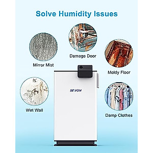 Dehumidifiers for Home Up to 7500 Cubic Feet, SEAVON Dehumidifier with Remote Controller, Auto-off, 2 Working Modes Quiet and Portable Dehumidifiers Perfect for Bedroom, Bathroom, Basement, RV