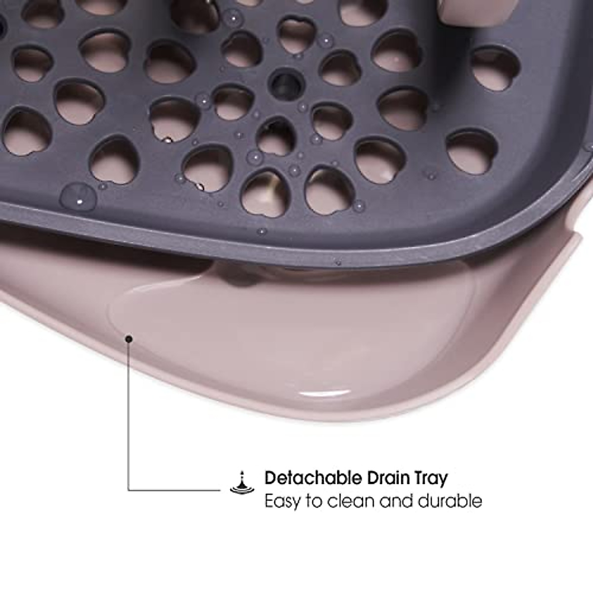 MOTHER-K Baby Bottle Drying Rack with Tray, Adjustable Holder for Baby Bottles, Pacifier and Pump Parts (Beige)