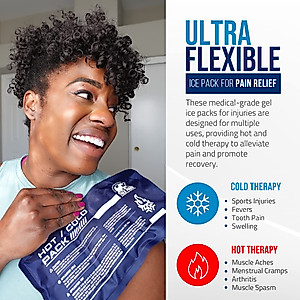 Flexible Ice Pack for Pain Relief - Reusable Gel Pack for Knee, Shoulder, Ankle, Back, and More - Bendable for Customized Comfort