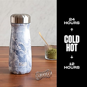 S'well Stainless Steel Traveler, 16oz, Blue Granite, Triple Layered Vacuum Insulated Containers Keeps Drinks Cold for 24 Hours and Hot for 12, BPA Free, Easy Carrying On the Go