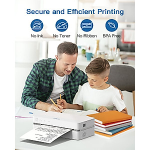 Thermal Printer, 2.4 GHz WiFi Inkless Printer Supports 8.5" x 11" US Letter Size Thermal Paper, Auto Cutting, Wireless Printer Support Android, iOS & Laptop, Compact Printer for Home Use, Office