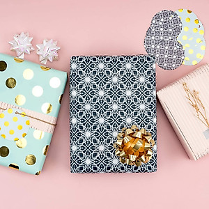 MAYPLUSS Wrapping Paper Roll - Mini Roll - 17 inch X 120 inch Per roll - 3 Different Leaves Design (43.2 sq.ft.ttl)