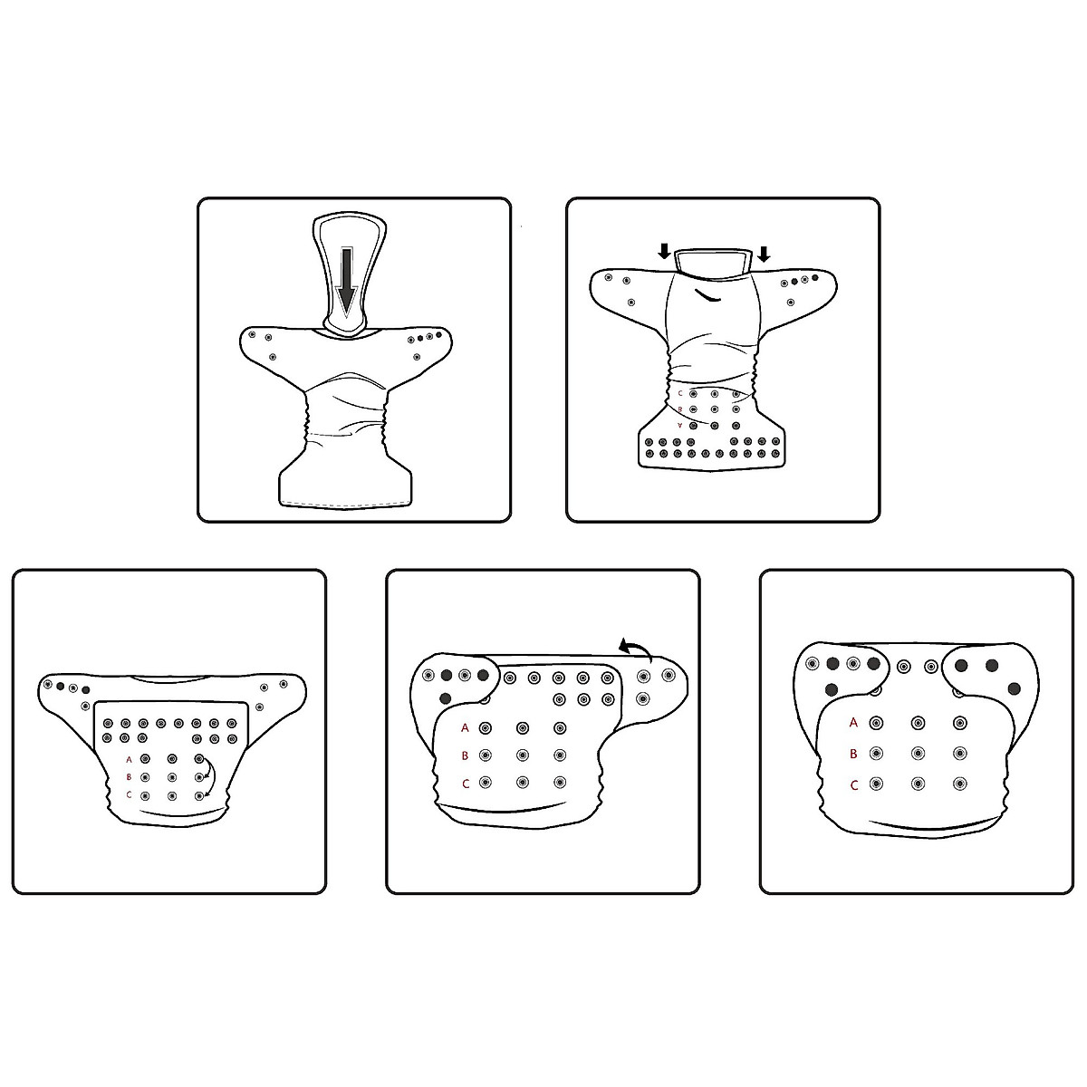 DoDo Bear Baby Cloth Diapers One Size Adjustable Washable Reusable for Baby Girls Boys 6 Pack + 6 Insert and Wet Diaper Bags(Color09)