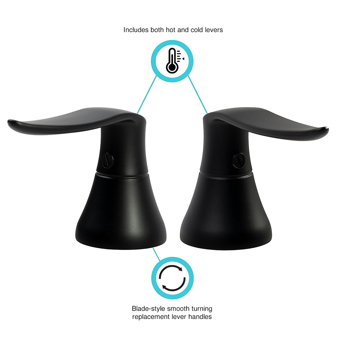 Dura Faucet Elegant Style Lever Handles - Matte Black