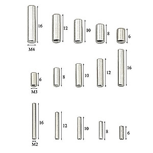 XINGYHENG 75PCS 15 Kinds M2 M3 M4 304 Stainless Steel Dowel Pins Assortment Kit( Round Straight Pin Fixed Element Set with A Storage Box)