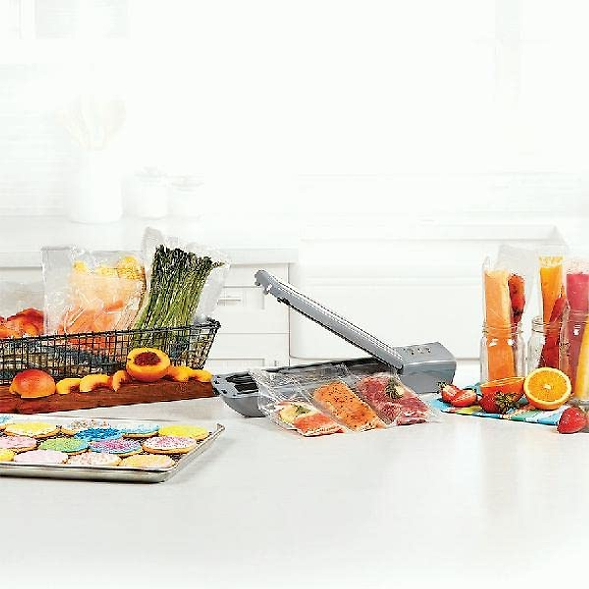 Vacuum Sealer Bags, Rolls for Custom-Size Bag Making & Airtight Food Storage, Sous Vide, BPA free for PowerXL Duo NutriSealer, 10.2” x 20’ (4, 80 FT)