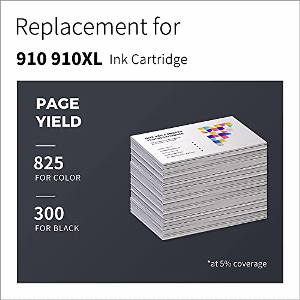 LemeroUexpect 910 910XL Remanufactured Ink Cartridge Replacement for HP 910 XL 910XL Ink Cartridge Combo Pack 4-Pack for HP Printer OfficeJet Pro 8025 8022 8035 8028, Black Cyan Magenta Yellow