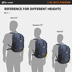 SKYSPER Small Daypack 20L Hiking Backpack Lightweight Travel Day Pack with Waist Strap for Women Men(Navyblue)
