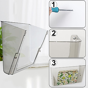 Colarr 8 Pcs Plastic Single Pocket Wall Mount File Holder Hanging File Organizer with Screws Wall File Hanging Folder Letter Paper Mail Organizer for Office Home Classroom(Gray)