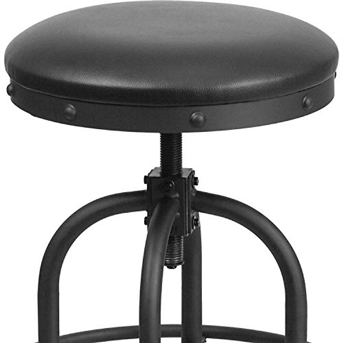 Flash Furniture Carrington 24'' Counter Height Stool with Swivel Lift Black LeatherSoft Seat
