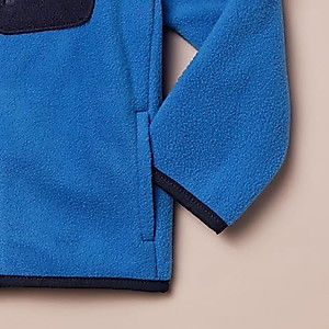 Amazon Essentials Boys' Polar Fleece Full-Zip Mock Jacket - Discontinued Colors, Blue, XX-Large