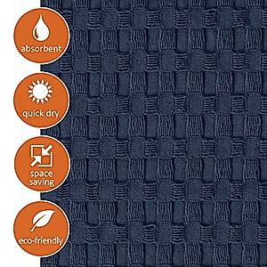 GILDEN TREE Decorative Waffle Hand Towels for Bathroom, Quick Drying Fingertip Towel, Modern Style (Midnight Blue)