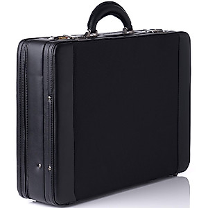 Alpine Swiss Expandable Attache Case Dual Combination Lock Hard Side Briefcase, Black