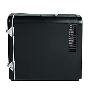 Frigidaire EFMIS175-BLACK Portable Mini Fridge-Retro Extra Large 9-Can Travel Compact Refrigerator, Black, 6 Liters