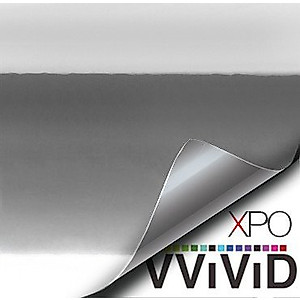 VViViD Gloss Chrome Silver Vinyl Wrap Adhesive Film Roll Air Release DIY Decal Sheet (1ft x 5ft)