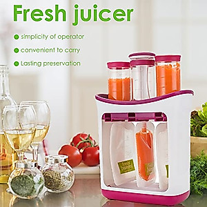 OhhGo Squeeze Station Homemade Infant Baby Fresh Fruit Juice Food Maker with Storage Bags 8.26"x8.66"x3.54"
