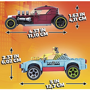 MEGA Construx Hot Wheels Kids Car Building Toy Set, Car Customizer with 485 Pieces, Rally Rat, Dawgzilla, Night Shifter, Mod Rod, Ages 5+ Years