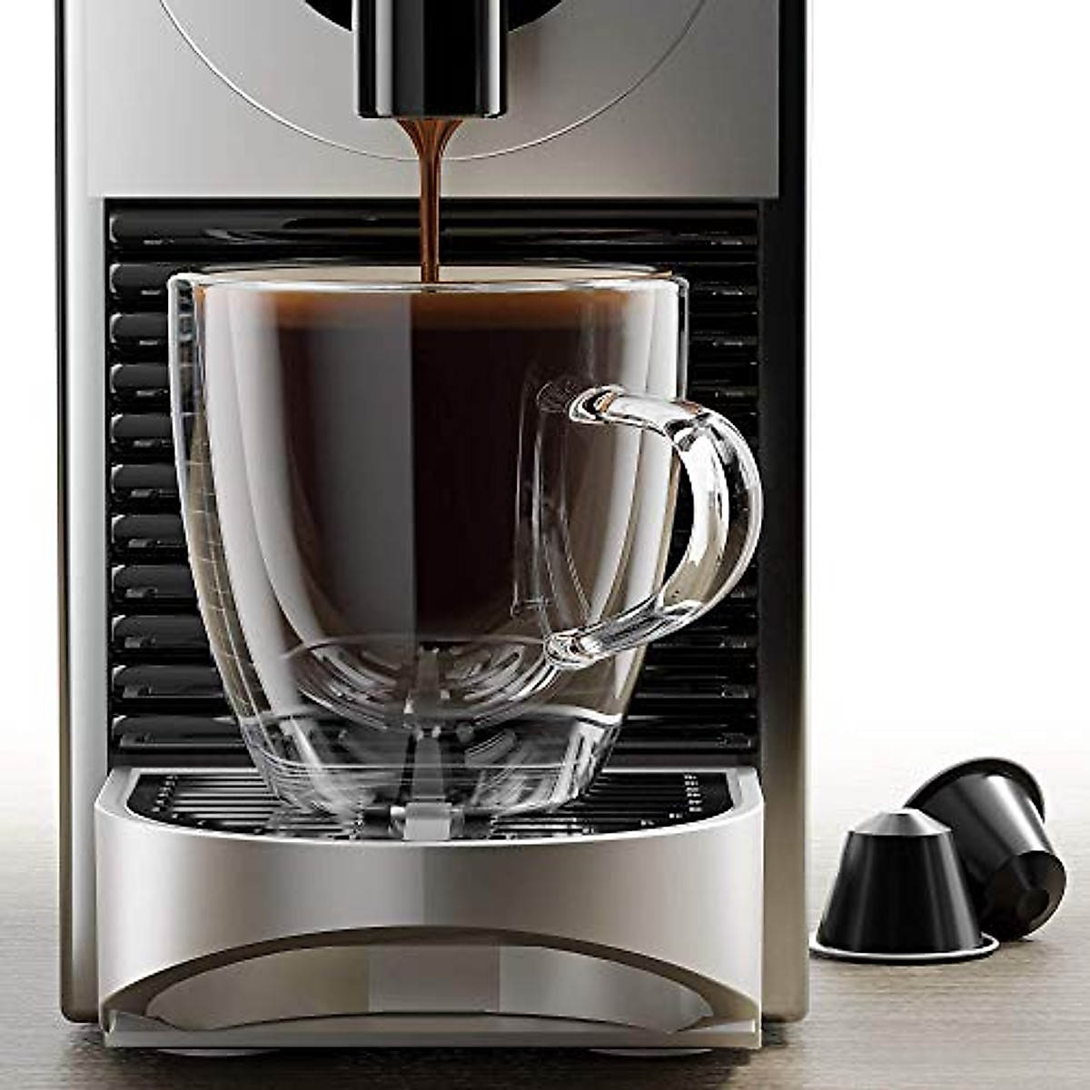 Espresso cups 5 oz - Glass Espresso cups - Set of 4 - Double Wall Espresso Cups, Espresso cup with Handle, Gift Box Set, Premium Expresso coffee cups sets - Stone & Mill AM-04 espresso shot glasses