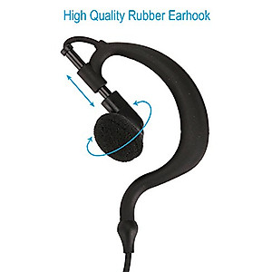 2 Pack Single Wire Earhook Earpiece for Motorola Vertex Radios VX-210 VX-231 VX-261 VX-264 VX-351 VX-354 VX-410 VX-424 VX-450 VX-451 VX-454 VX-459 EVX-261 EVX-531 EVX-534 EVX-539, G Shape Headset