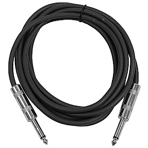 Seismic Audio Speakers Guitar Cables, TS ¼” Guitar Cables, Black, Pack of 6, 10 Feet