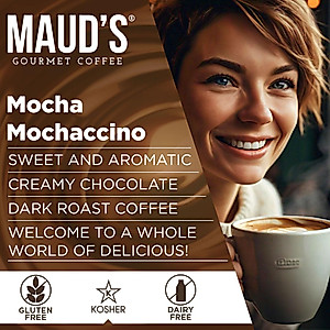 Maud's Chocolate Mocha Cappuccino Coffee Pods, 18 ct | Mochaccino Mocha Flavor | 100% Arabica Coffee | Solar Energy Produced Recyclable Pods Compatible with Keurig K Cups Maker