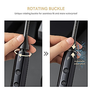 Flexforce Adult Sonic Electric Travel Toothbrush with Metal Handle with 4 Duponts Brush Heads, 1Travel Cover, 1Water flosser, 5 Modes, Wireless Rechargeable Battery 1000 for 30 Days Use, Gray U1B