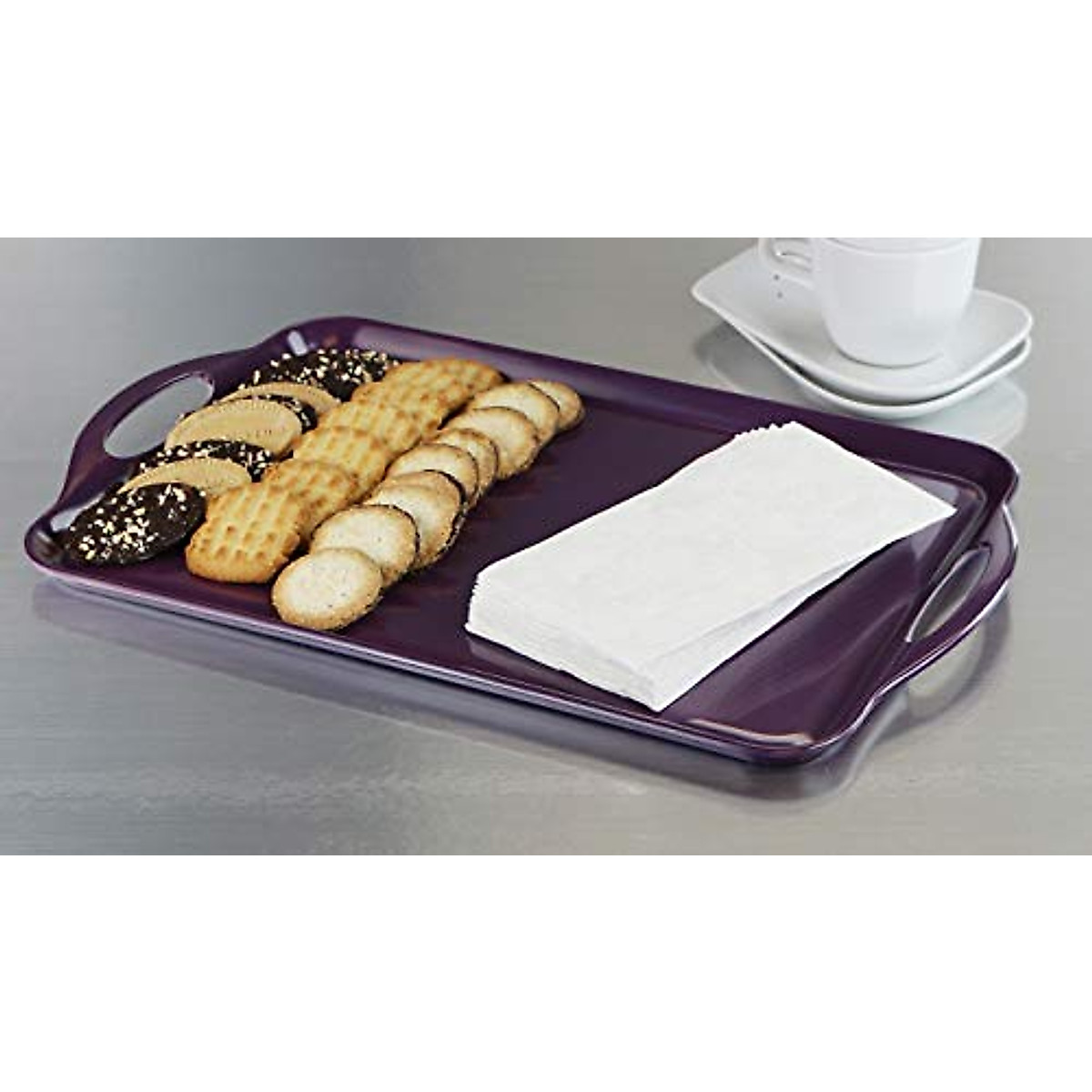 Calypso Basics by Reston Lloyd Melamine Rectangular Tray, Plum