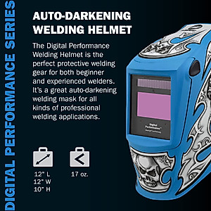 Miller Digital Performance Welding Helmet (Crusher) - Auto-Darkening Welding Helmet with Clearlight 2.0 Technology - Lightweight Welding Hood - Welding Mask Head Protection Gear with 7.22 sq. in. View