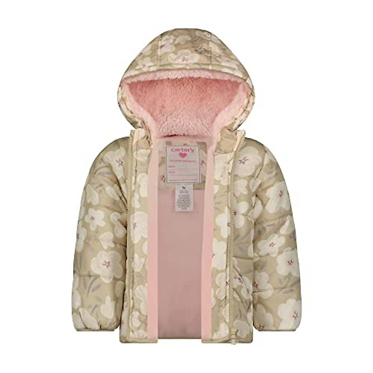 Carter's Baby Kids Winter Jacket for Girls, Khaki, 4 Years