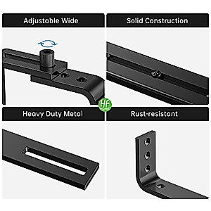 HFHOME 4 PCS Adjustable Planter Box Bracket (6 to 12.5 Inches) for Flower Box Holders, Window Boxes Planters Hooks, Heavy Duty Wall Mount Holder for Windowsills, Garden, Fences, and Balcony - Black