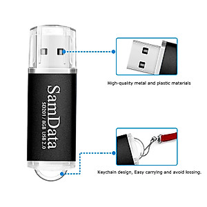 SamData USB Flash Drives 8GB 1 Pack USB 2.0 Thumb Drives Memory Stick Data Storage Jump Drive Zip Drive Drive with Led Indicator (Black, 8GB-1Pack)