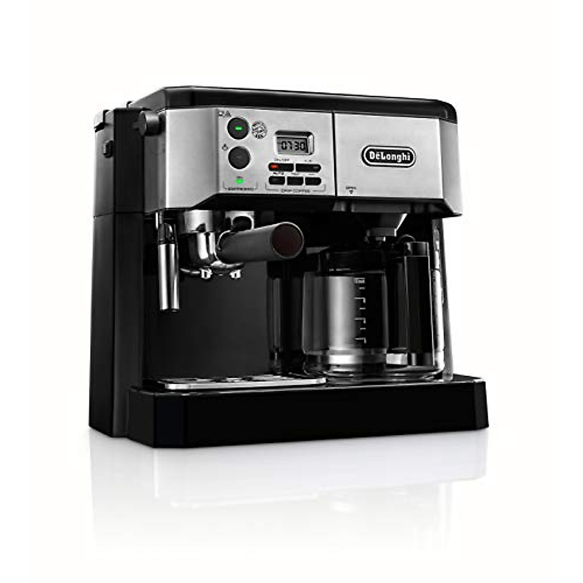 De'Longhi BCO430BM All-in-One Combination Maker & Espresso Machine + Advanced Milk Frother for Cappuccino, Latte & Macchiato + Glass Coffee Pot 10-Cup