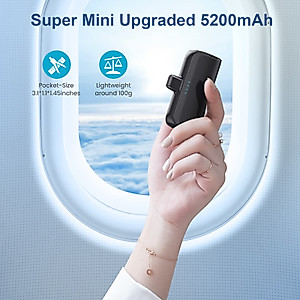 [2 Packs] Small Portable Charger 5200mAh, PD Fast Charging USB C Power Bank, Cordless Android Phone Charger Battery Pack Compatible with Samsung Galaxy S23/S22/S20, Moto, LG, Google Pixel etc.